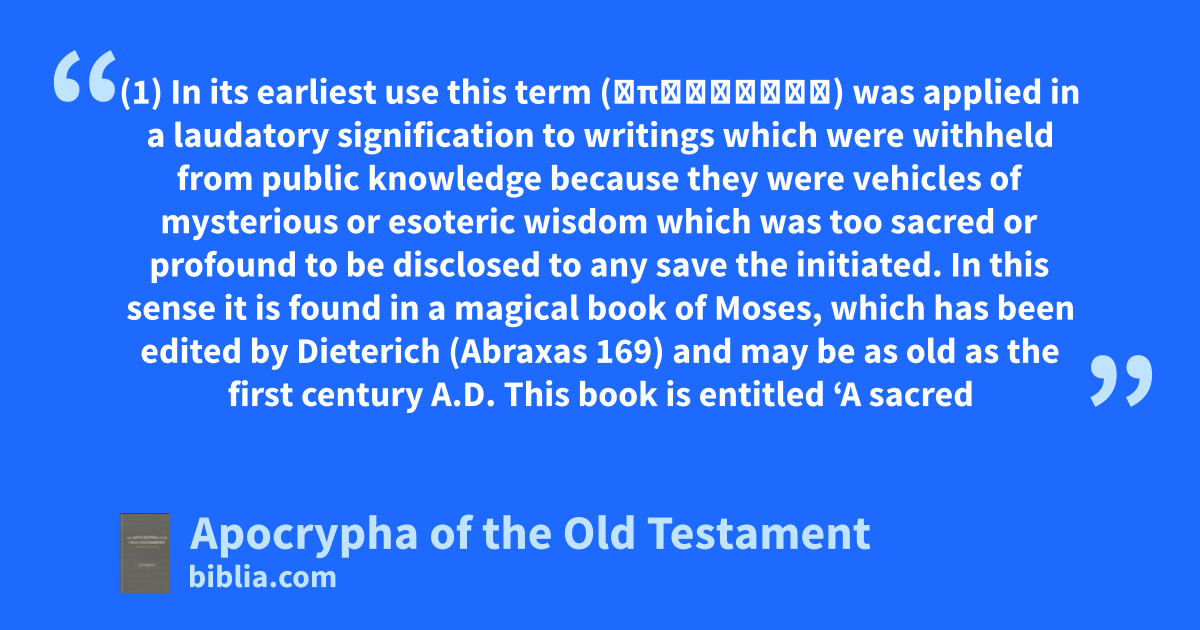 Apocrypha of the Old Testament (Biblia.com)