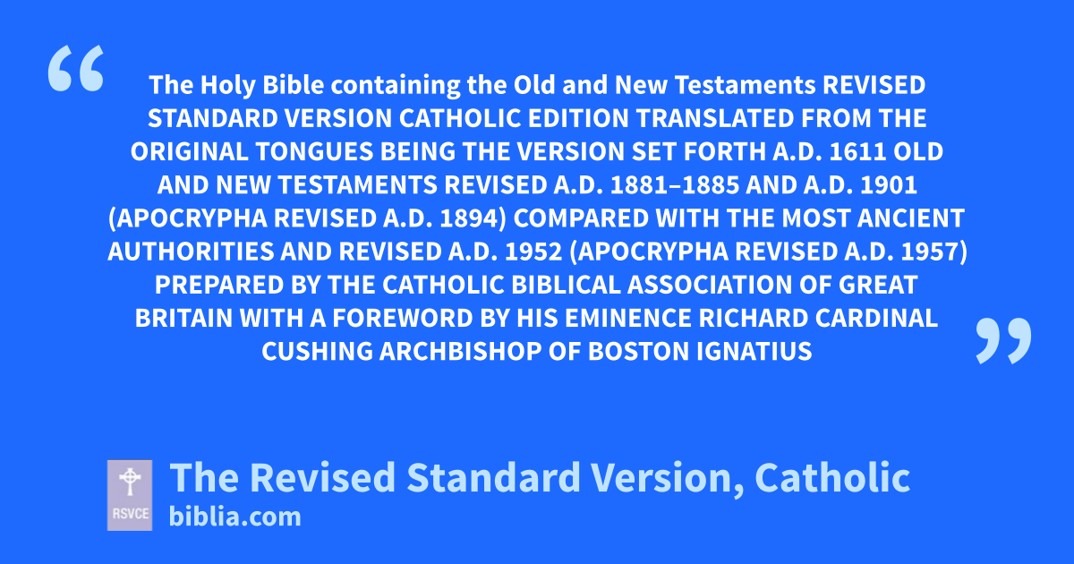 The Revised Standard Version, Catholic Edition (Biblia.com)